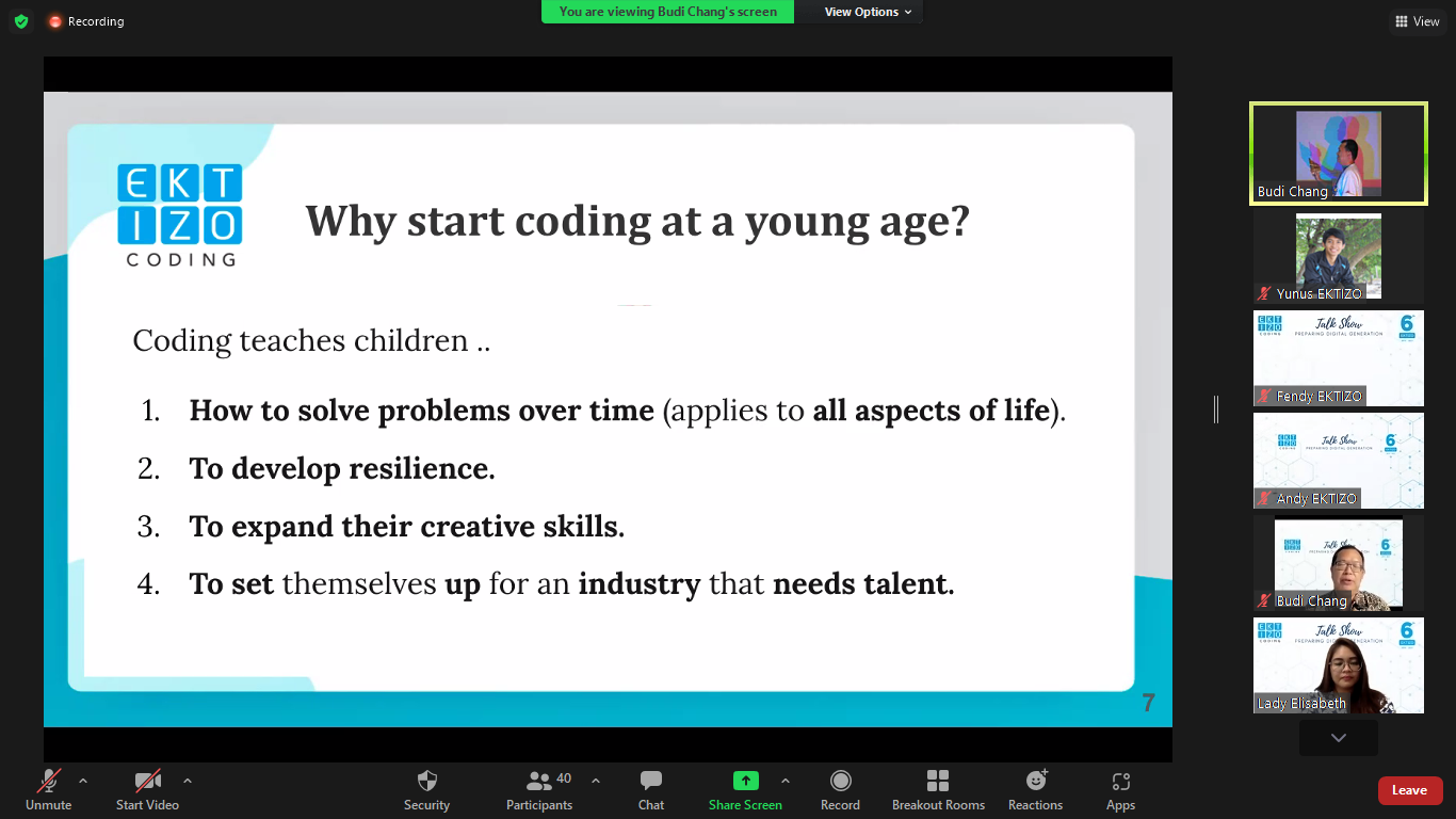 Talk Show 'Preparing Digital Generation' - EKTIZO Coding